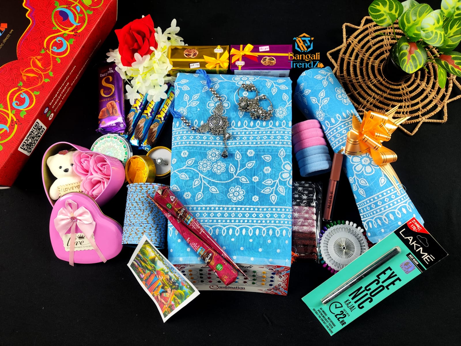 Premium Hand Print Asmani Package💙– BangaliTrendZ