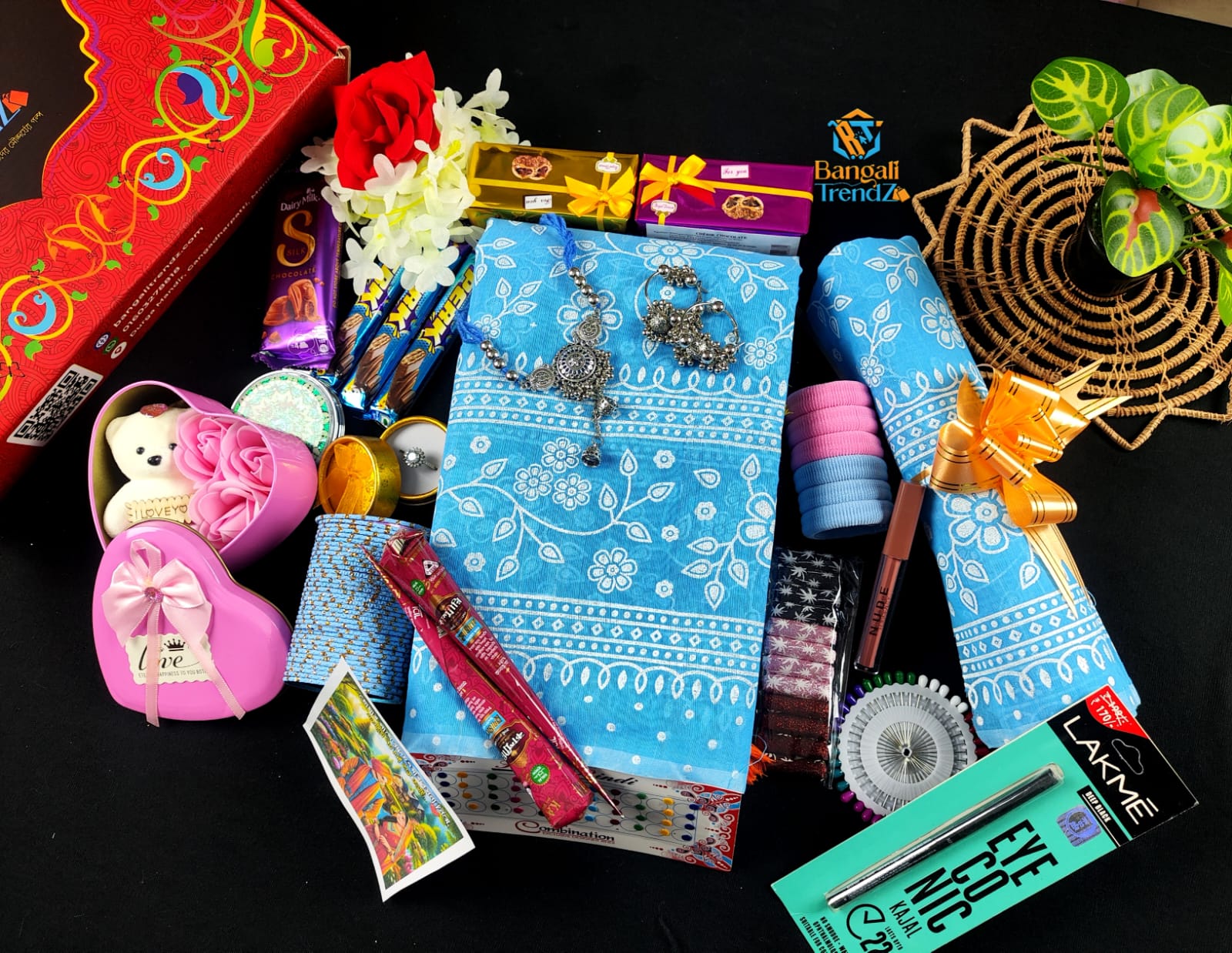 Premium Hand Print Asmani Package💙– BangaliTrendZ