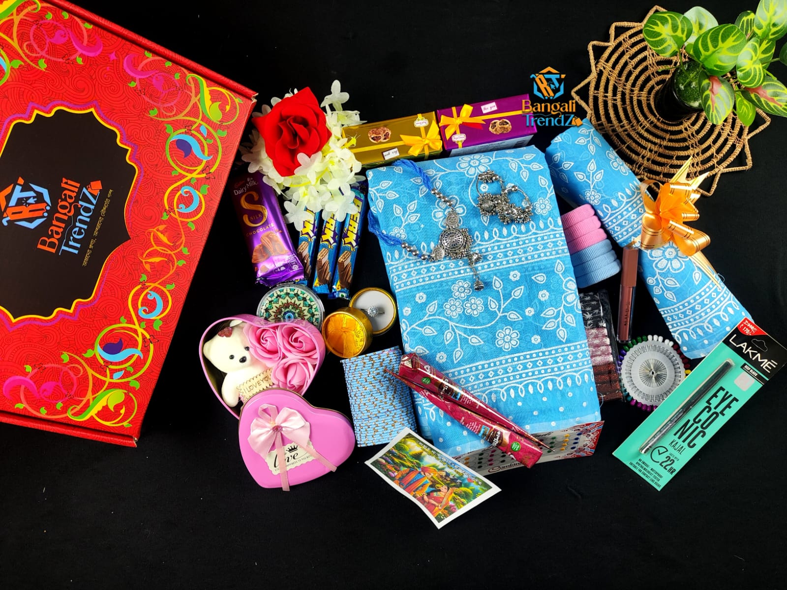 Premium Hand Print Asmani Package💙– BangaliTrendZ